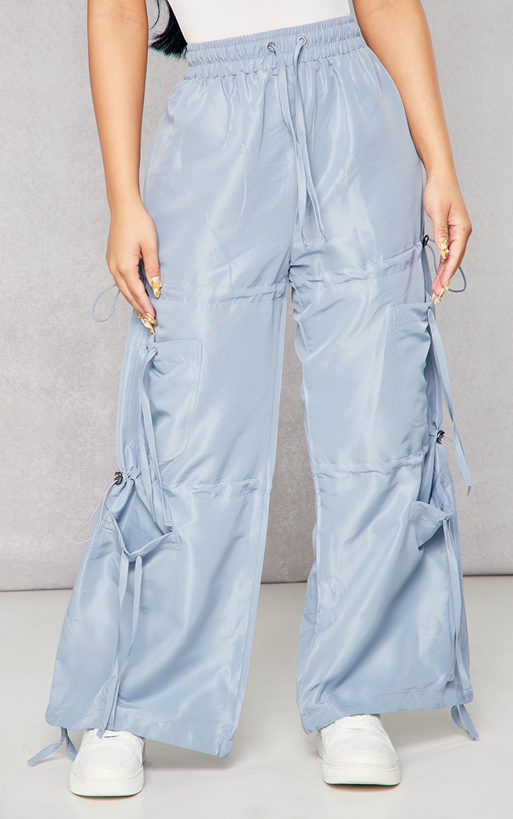 Petite Grey Toggle Detail Parachute Trouser | Petite | PLT