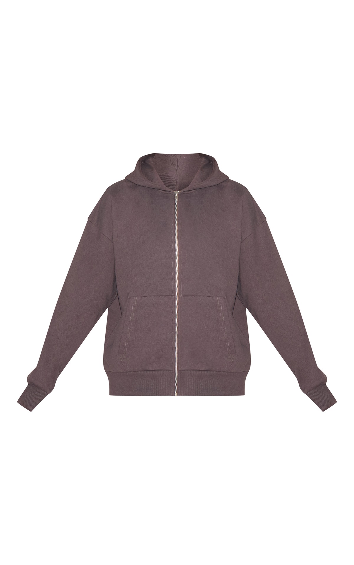 Charcoal Premium Zip Up Oversized Sweat Hoodie | Athleisure | PLT