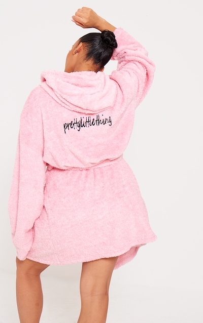 PRETTYLITTLETHING Plus Pink Fluffy Dressing Gown | Plus Size | PLT AUS