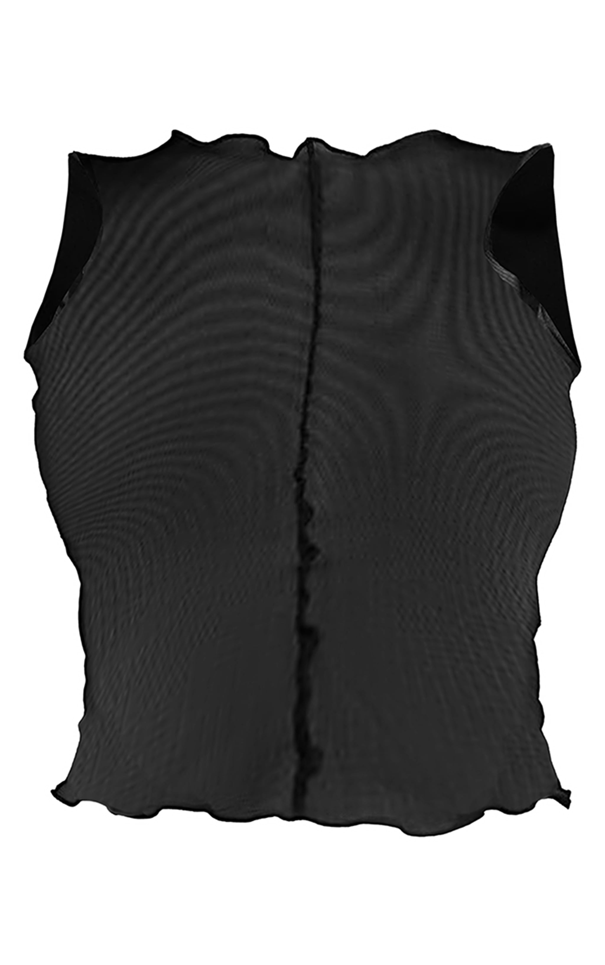 Black Mesh Seam Detail Top Tops Prettylittlething Ksa