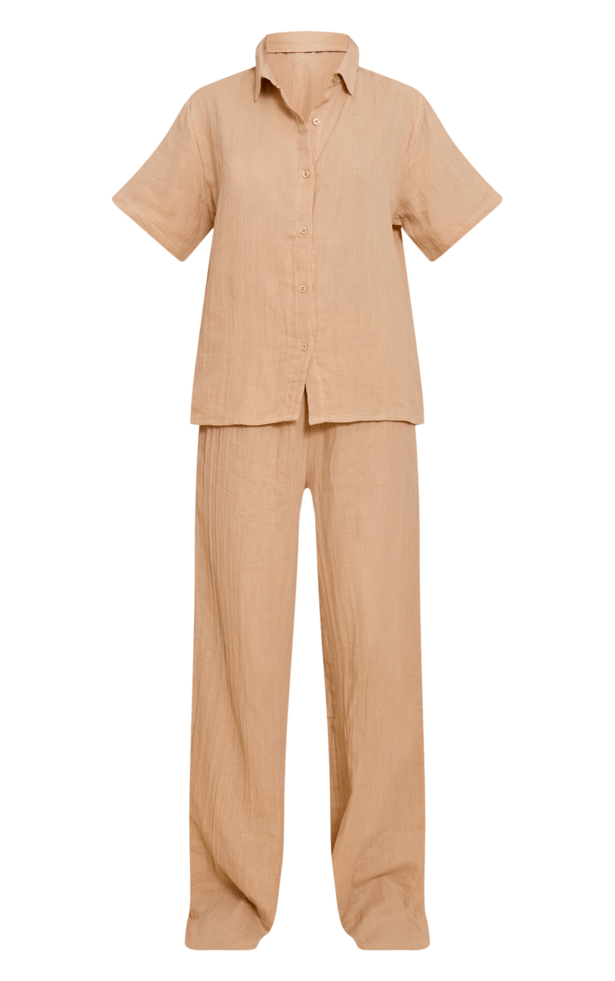Stone Cheesecloth Short Sleeve Trouser Pj Set | Lingerie & Nightwear | PLT