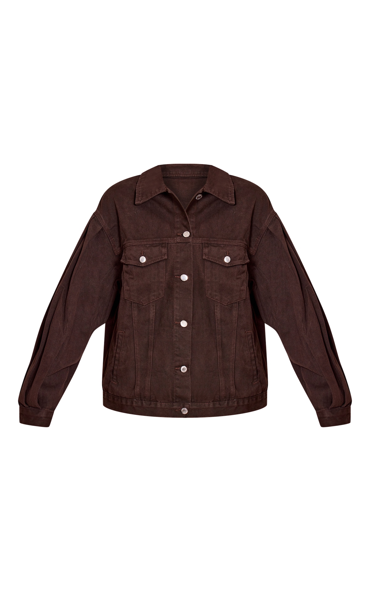 Dark Chocolate Cocoon Sleeve Denim Jacket | Denim | PrettyLittleThing USA