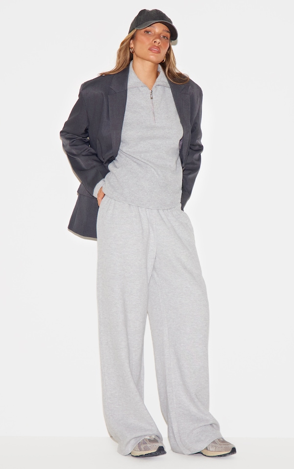 Grey Collared Zip Up Sweatshirt | Athleisure | PLT