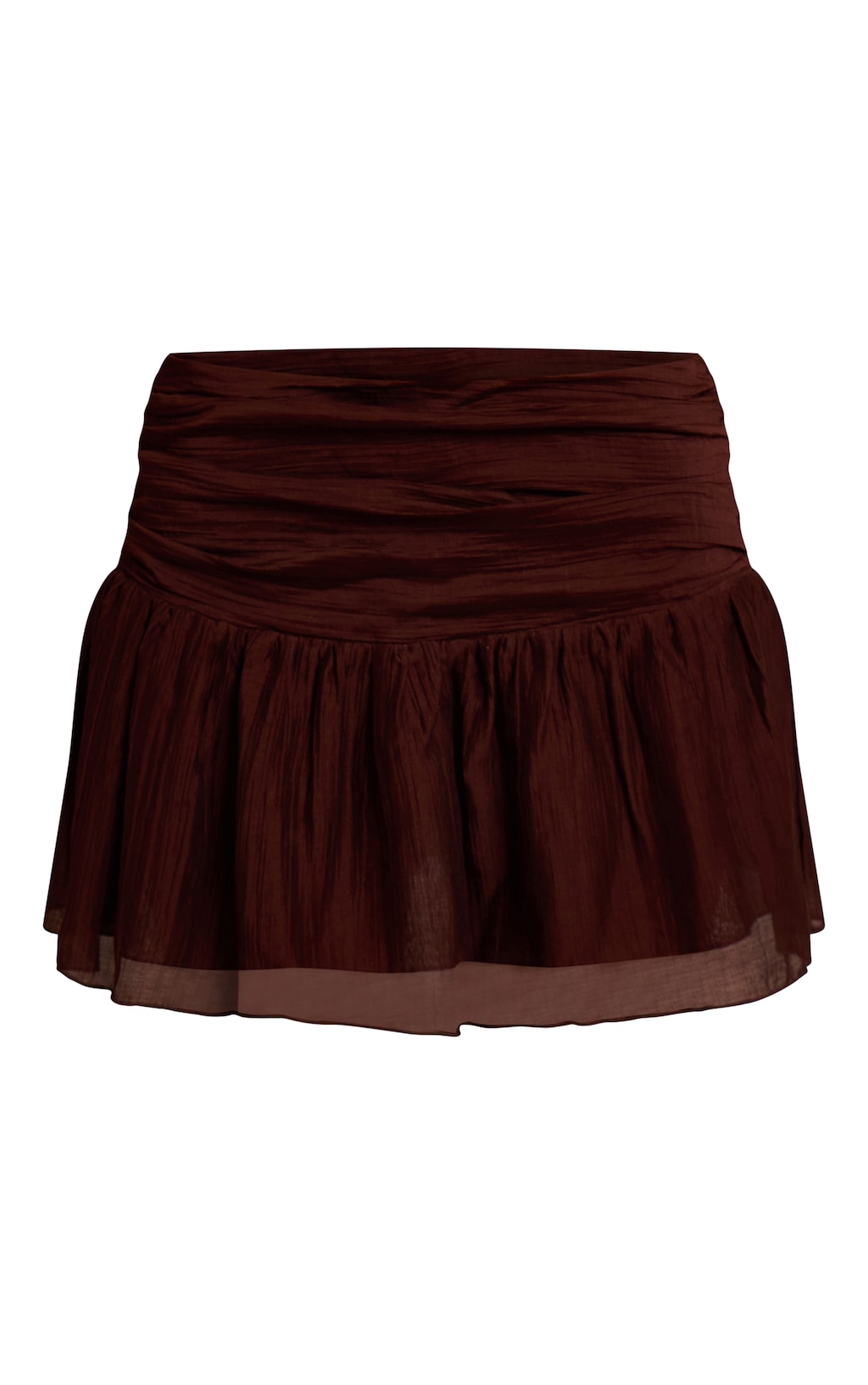 Dark Chocolate Crinkle Textured Low Rise Micro Skirt | Co-ords ...