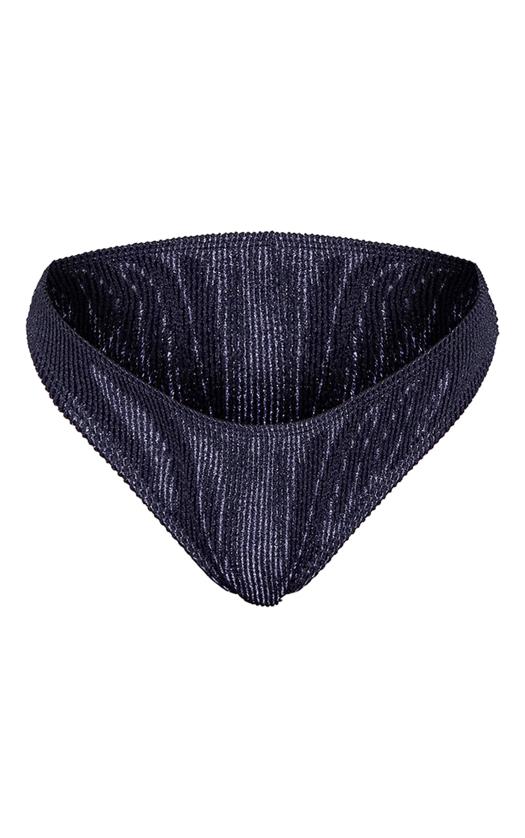 Navy Metallic Crinkle High Leg Bikini Bottoms | Swimwear | PLT USA