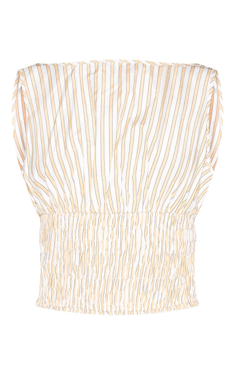 Lemon Striped Shirred Waist Top | Co-ords | PLT