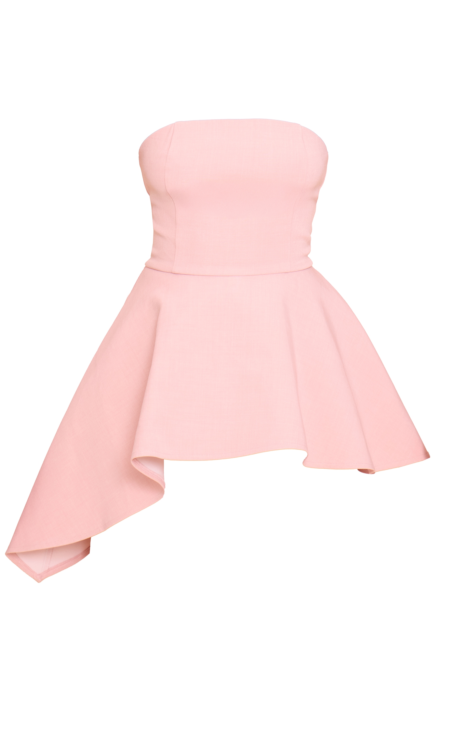 Light Pink Premium Tailored Asymmetric Bandeau Top | Co-ords | PLT