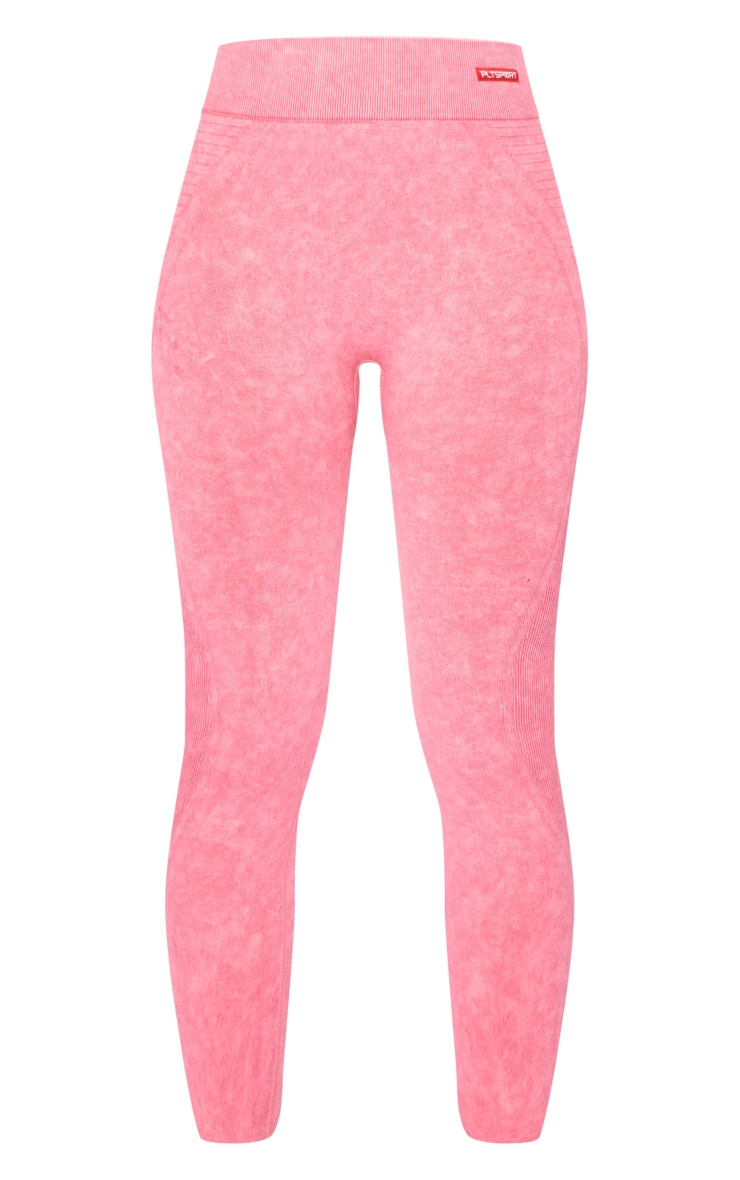 PLT Raspberry Acid Wash Seamless Rib Leggings | Athleisure | PLT
