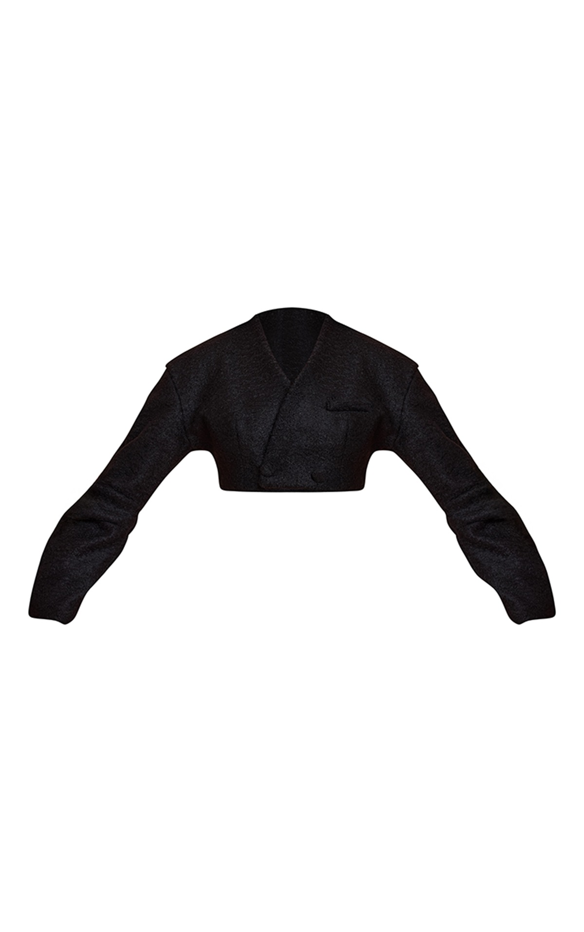 Shape Black Wool Over Cocoon Sleeve Crop Jacket | Shape | PLT USA