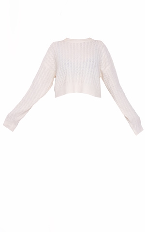 Cream Cable Knitted Jumper | Knitwear | PLT
