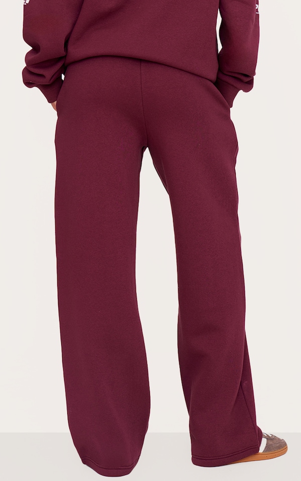 PLT Tall Burgundy Logo Printed Wide Leg Sweatpants | Tall | PLT USA