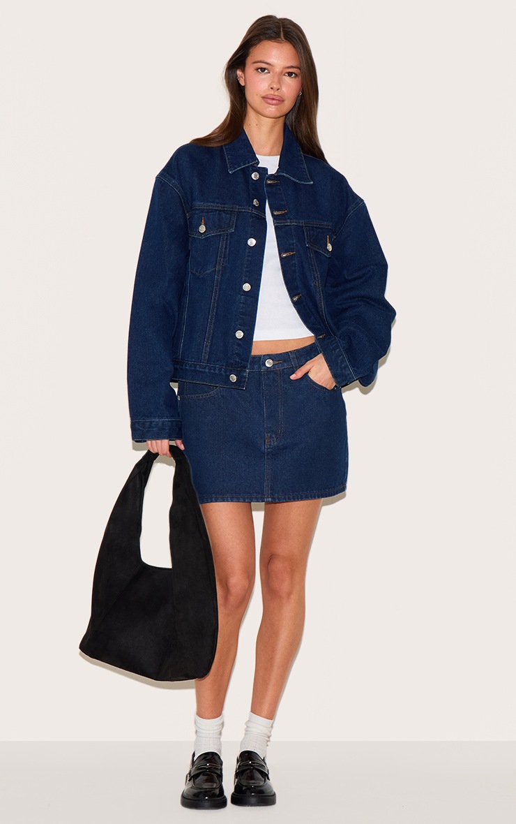 Indigo Oversized Classic Denim Jacket | Denim | PLT