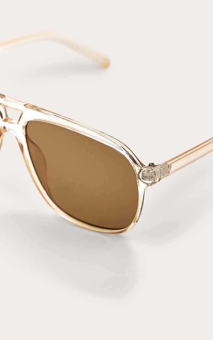 Caramel Square Rounded Aviator Sunglasses | Accessories | PLT
