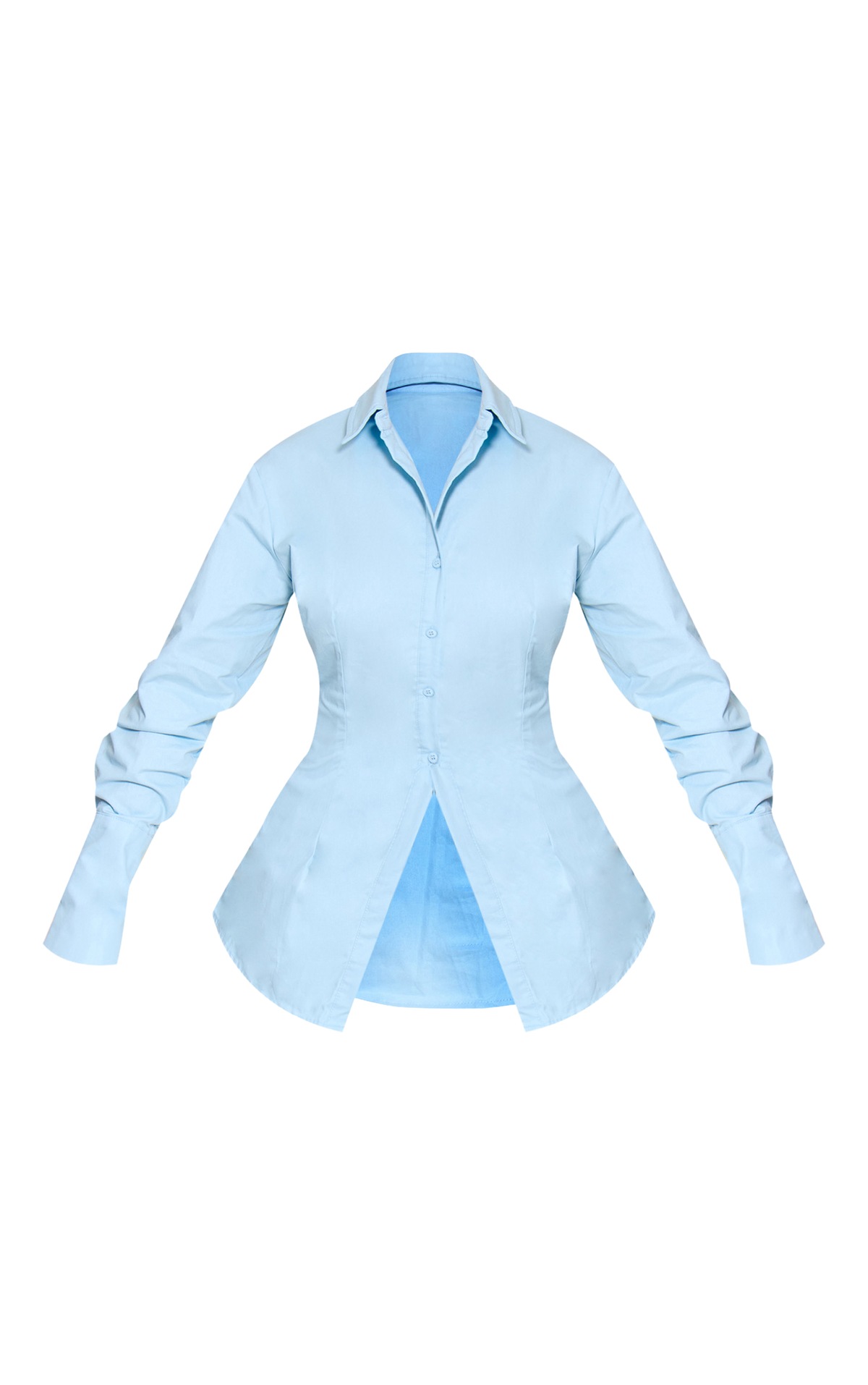 Shape Blue Lace Up Cinched Back Button Front Shirt | Shape ...