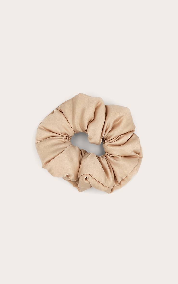 Peach Oversized Padded Satin Scrunchie | Accessories | PLT