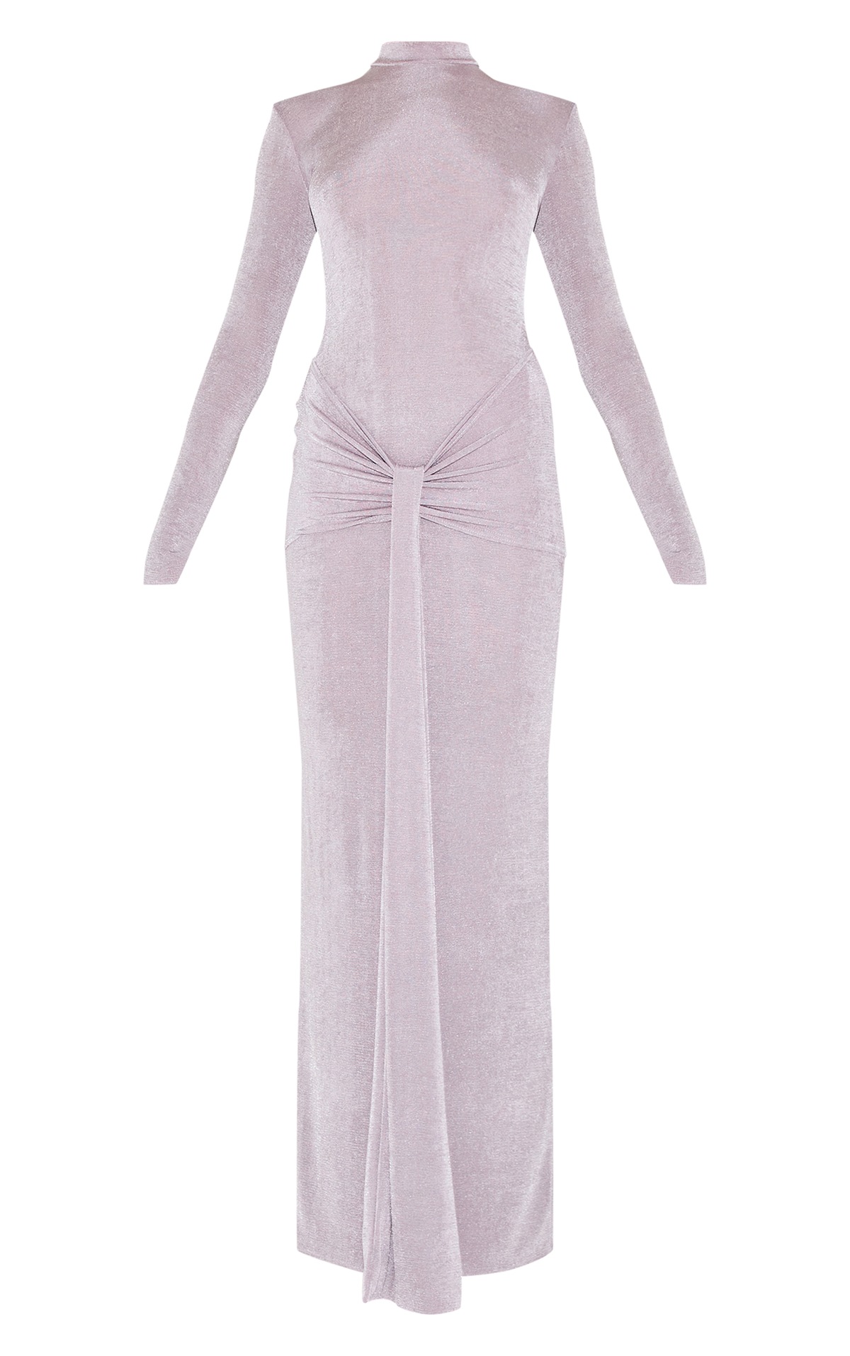 Mushroom Slinky Acetate Wrap Maxi Dress | Dresses | PrettyLittleThing USA