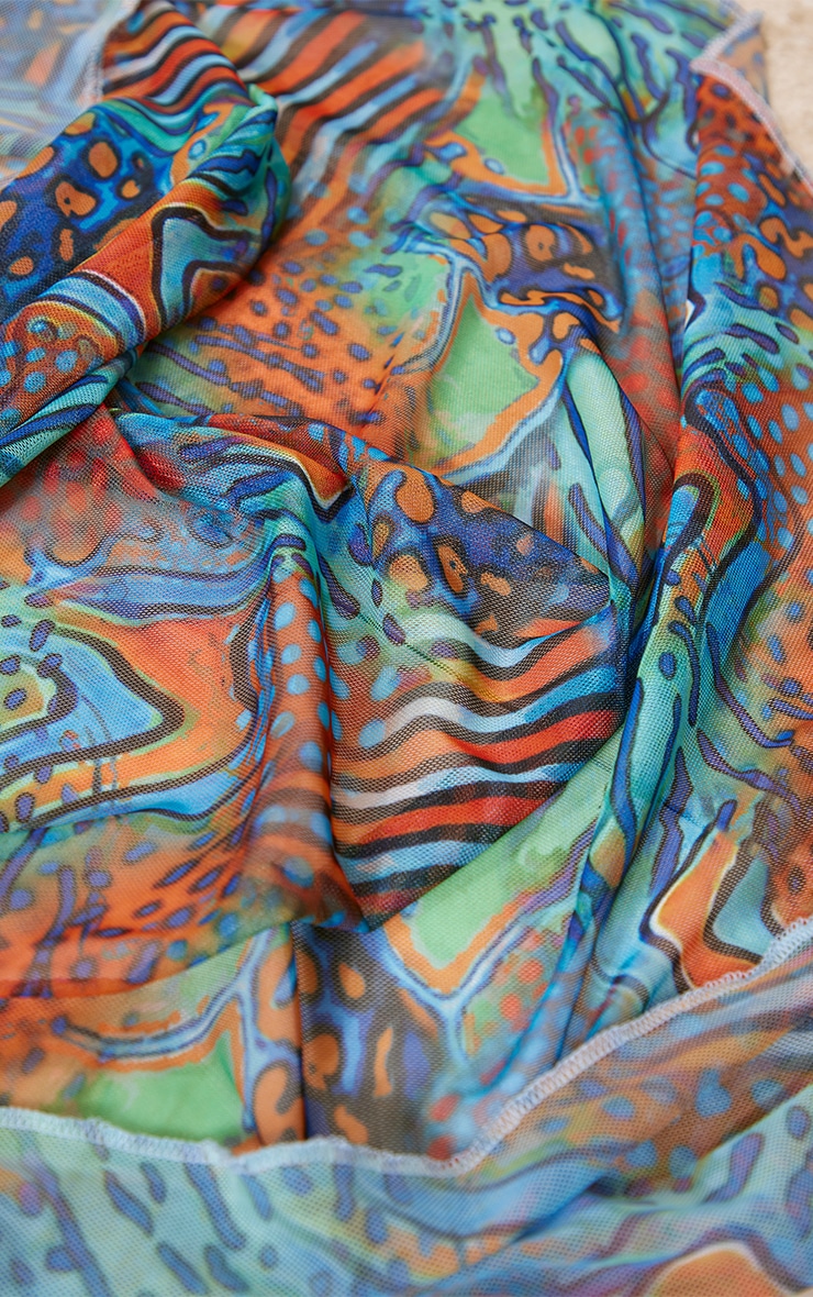 Orange Scale Print Mesh Bandana | PrettyLittleThing USA