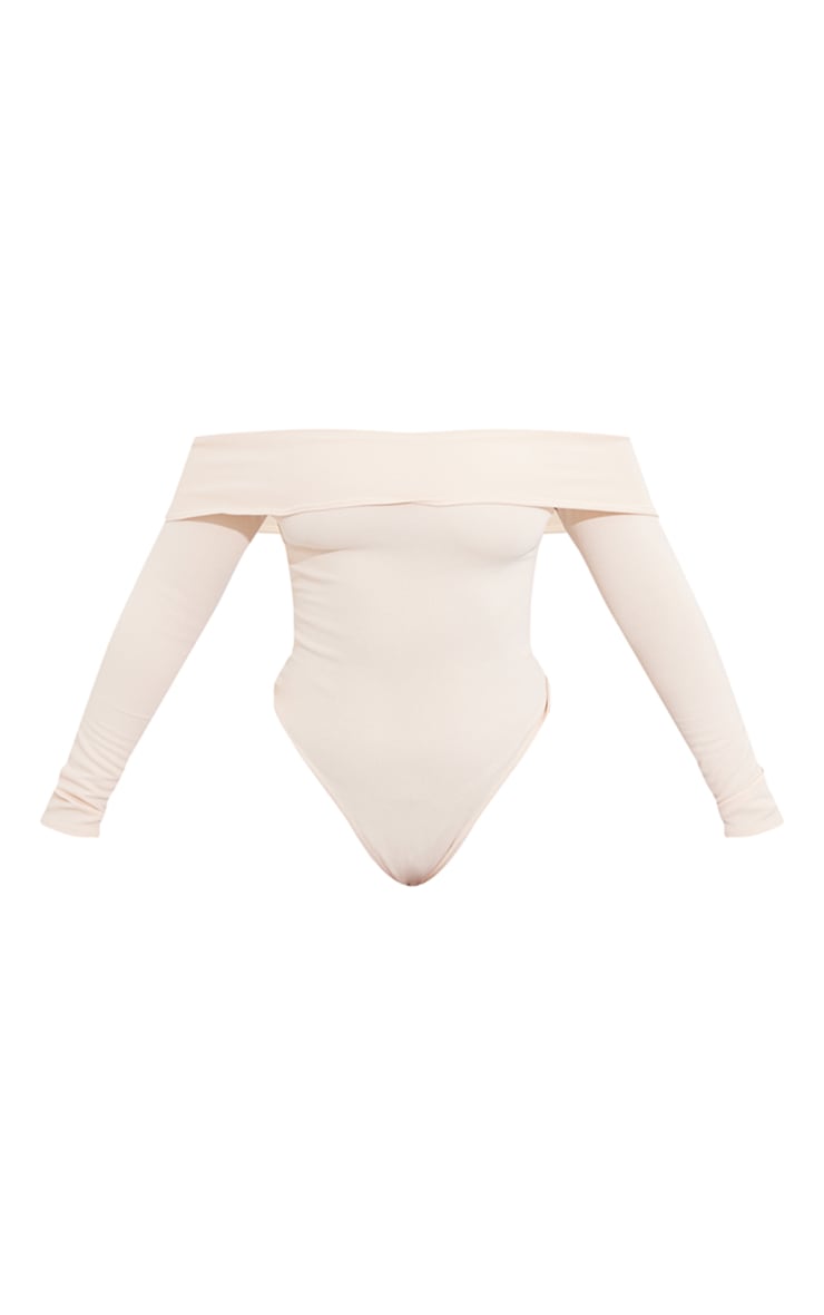 Shape Stone Soft Rib Bardot Bodysuit | Shape | PrettyLittleThing QA