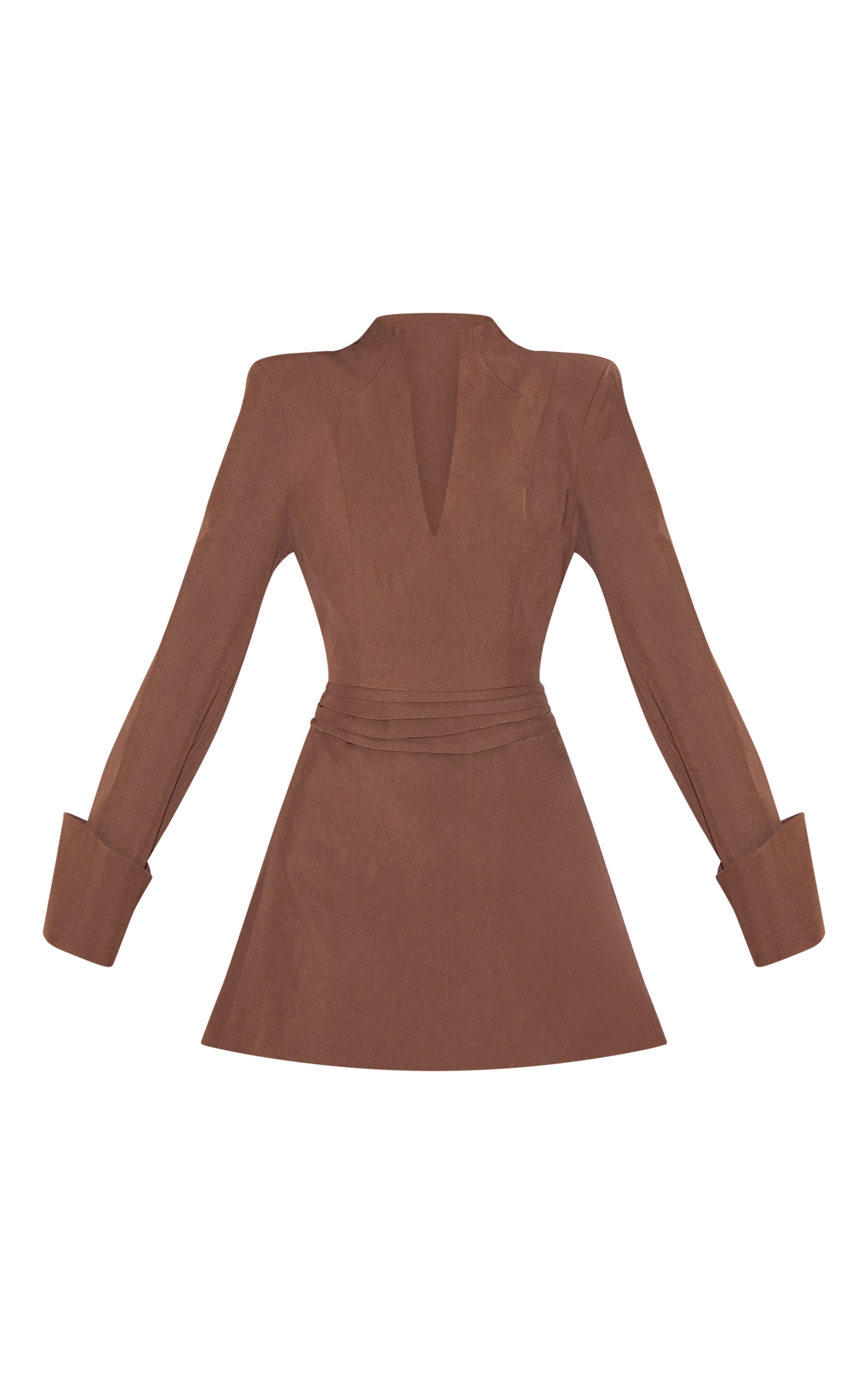 Chestnut Woven V Neck Blazer Dress | Dresses | PrettyLittleThing USA