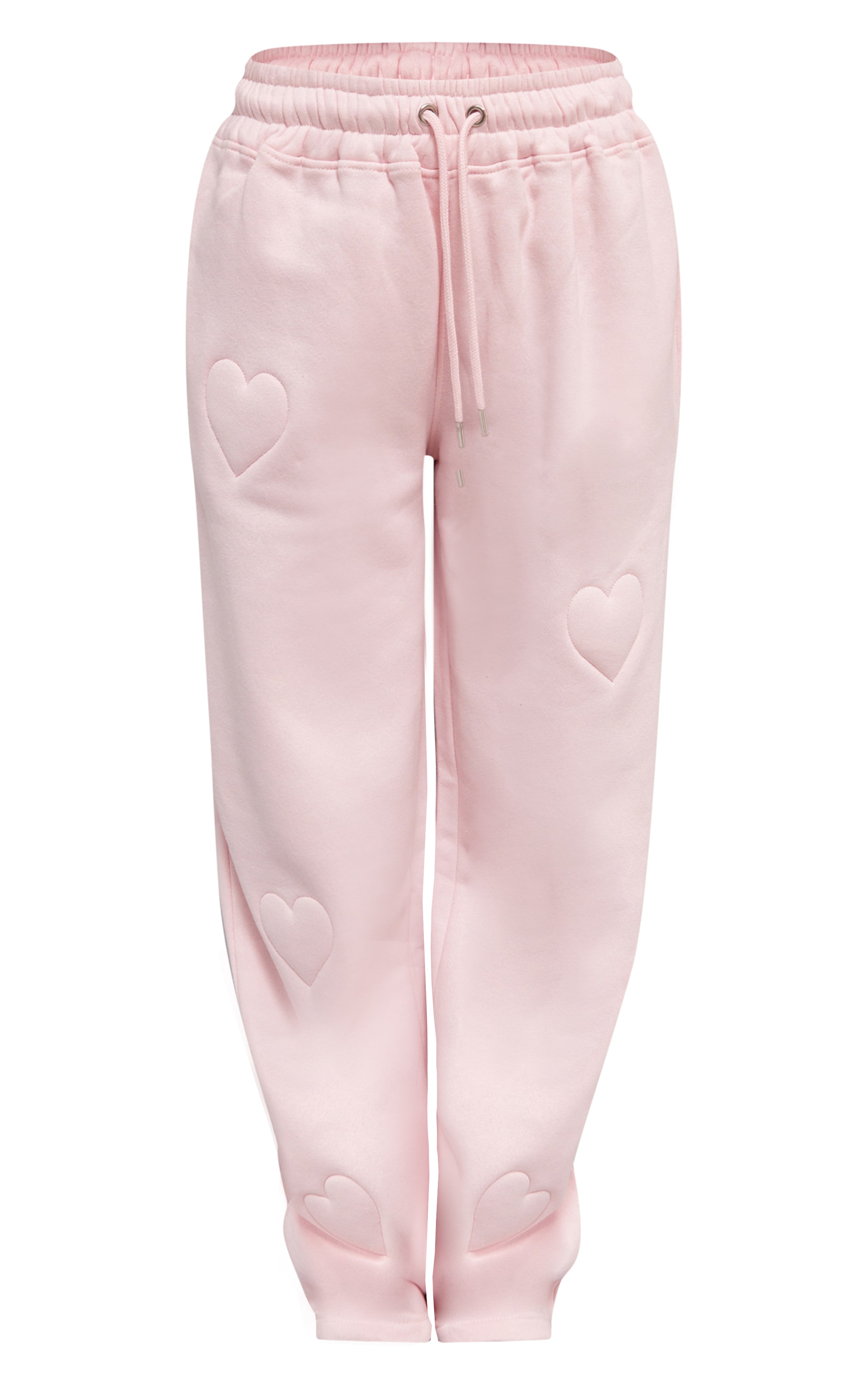 Baby Pink Embossed Heart Wide Leg Sweatpants | Sweat ...