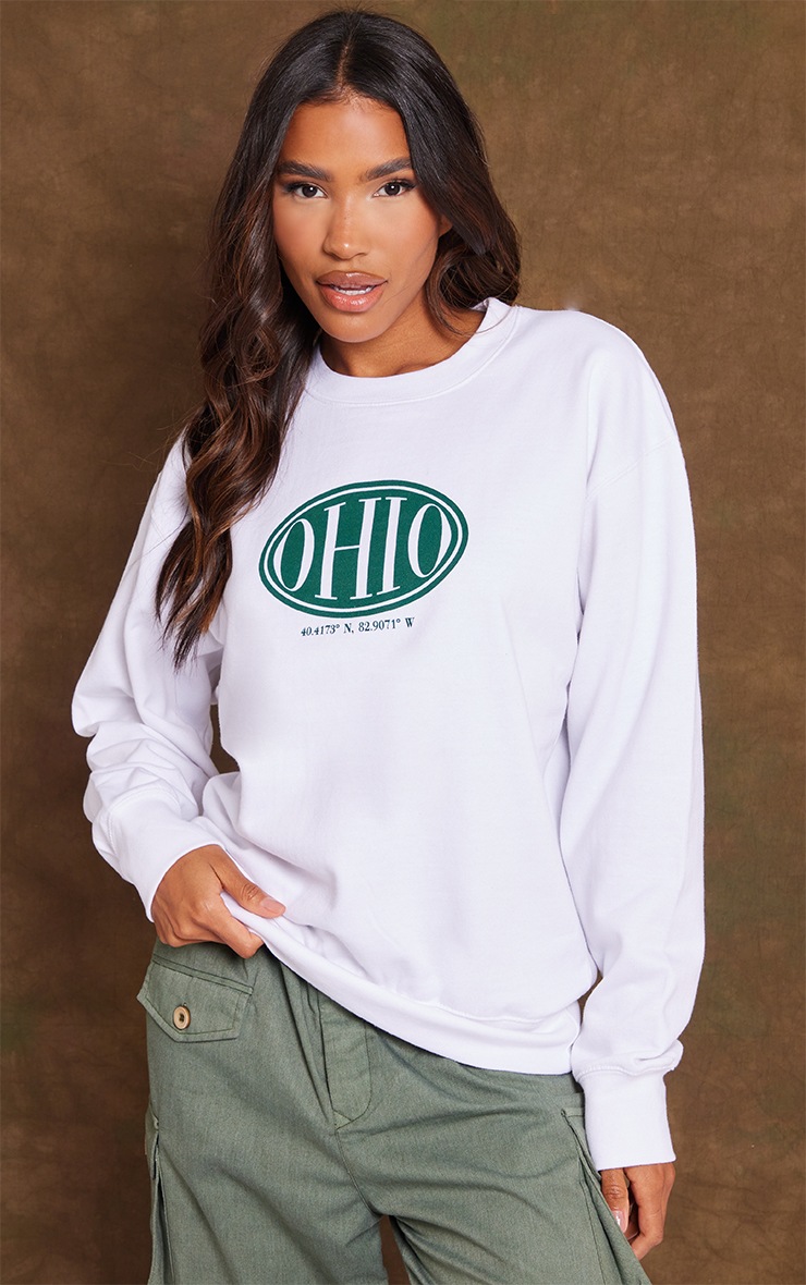 White Ohio Print Sweat | Athleisure | PLT