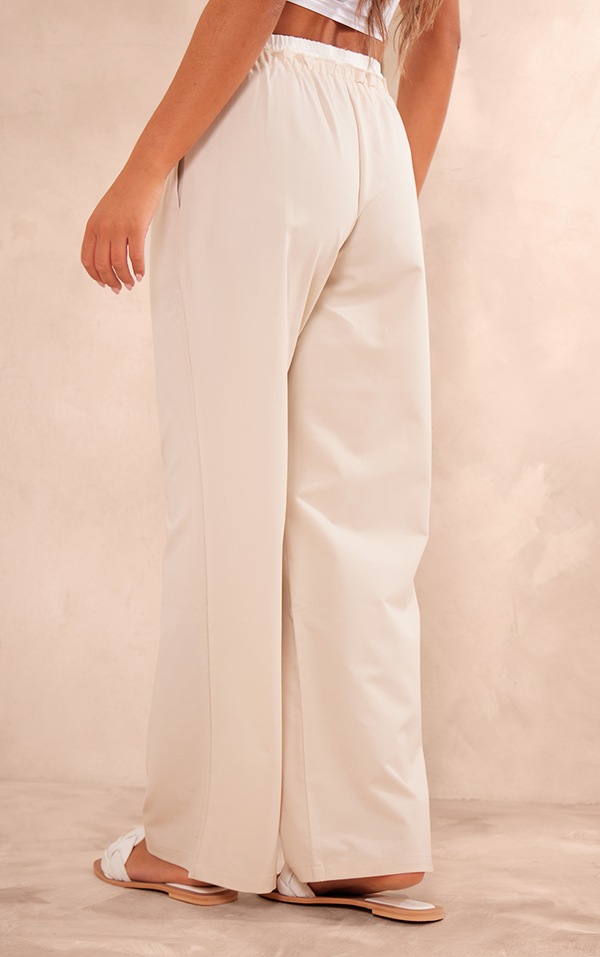 Stone Boxer Detail Drawstring Waist Trousers | Bottoms | PLT