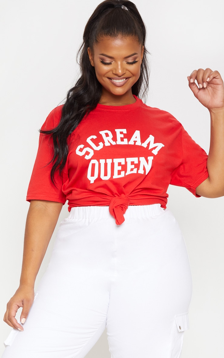 PLT Plus - Tee-shirt Rouge Scream Queen. PLT Plus | PrettyLittleThing FR
