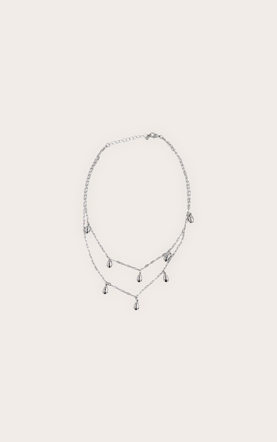 Silver Tear Drop Layered Necklace | Accessories | PLT