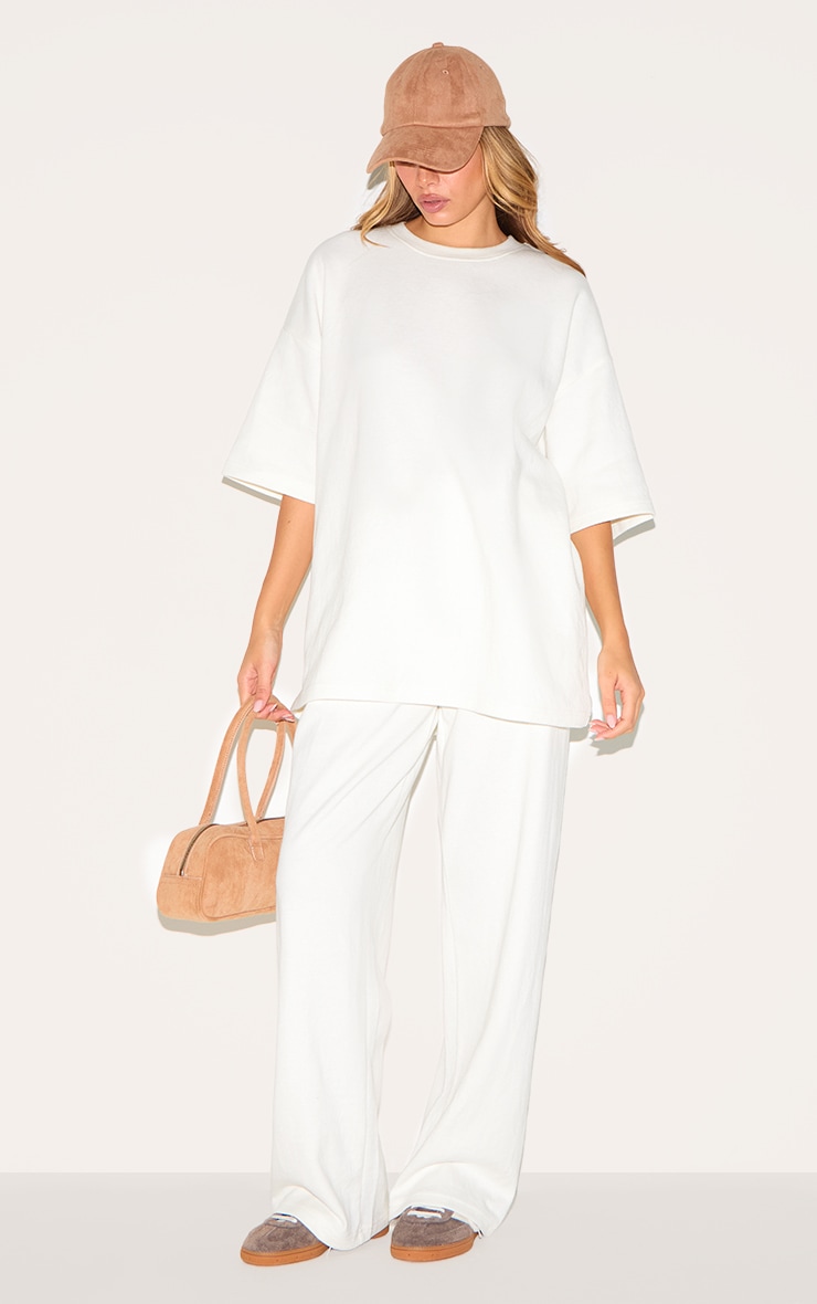 Cream Jersey Oversized T-shirt | Co-ords | PrettyLittleThing AUS