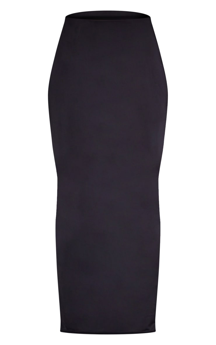 Jupe longue noire Sculpt mat | PrettyLittleThing FR