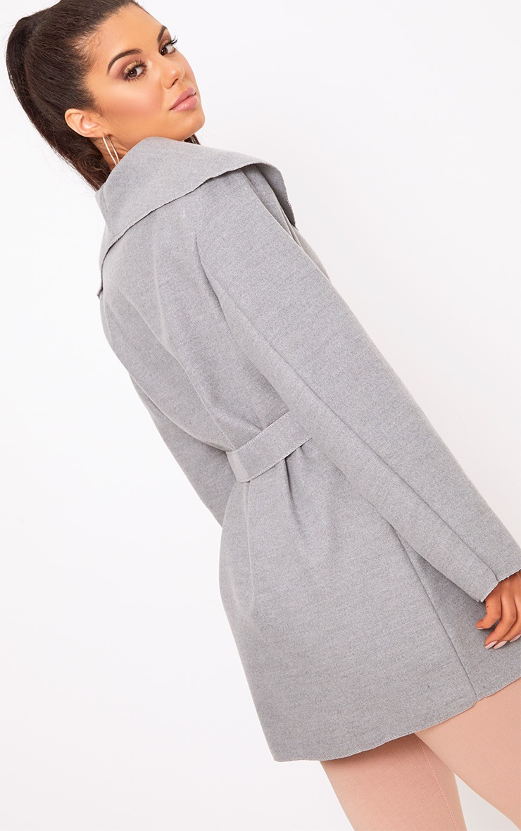 Grey Waterfall Belted Coat | Coats_Jackets | PrettyLittleThing