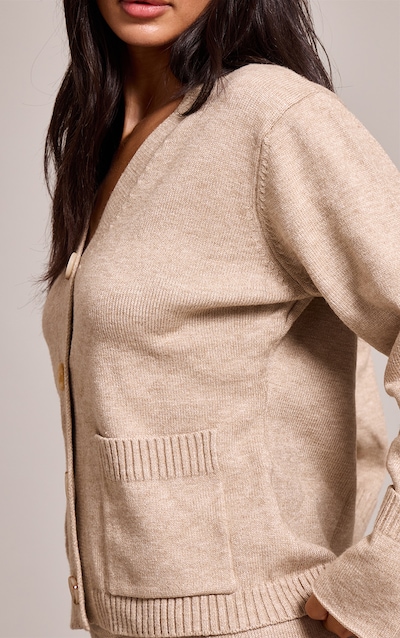 Petite Oatmeal Turn Back Cuff Cardigan | Petite | PLT