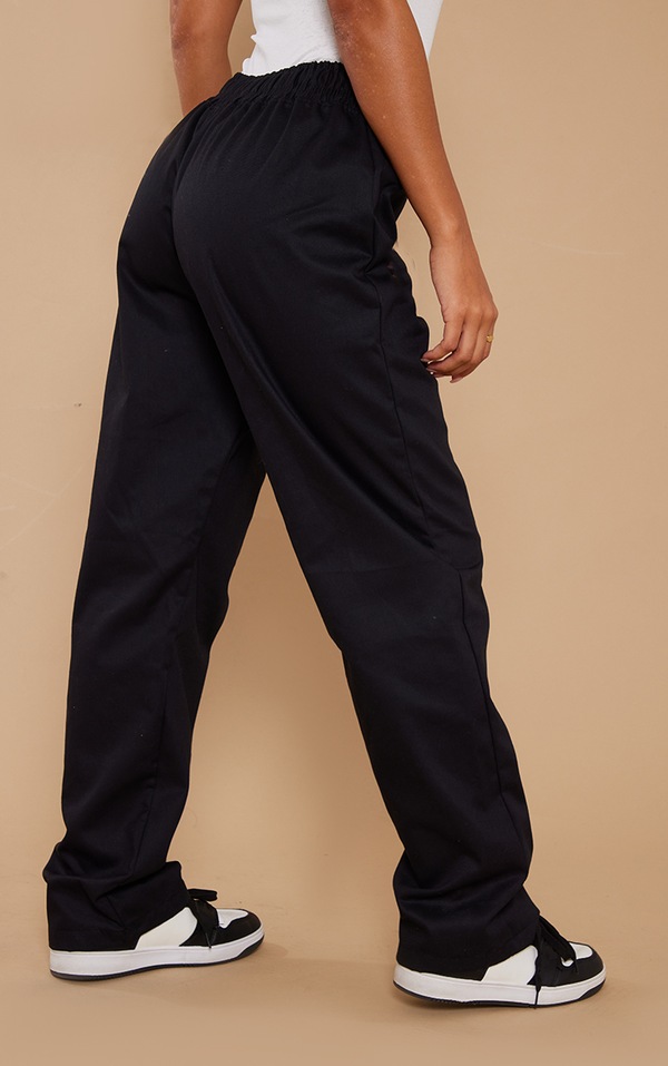 Black Cargo Low Rise Straight Leg Pants | Bottoms | PrettyLittleThing AUS