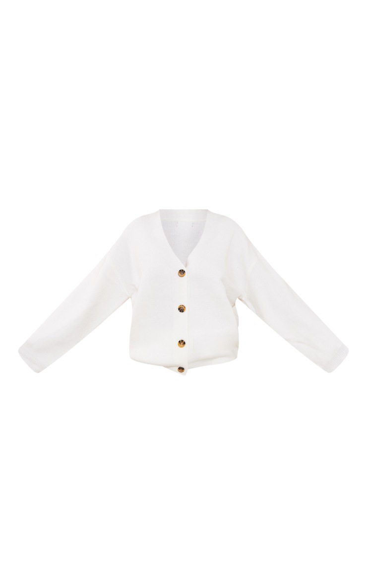 Off White Soft Touch Oversized Knitted Cardigan | Knitwear | PLT