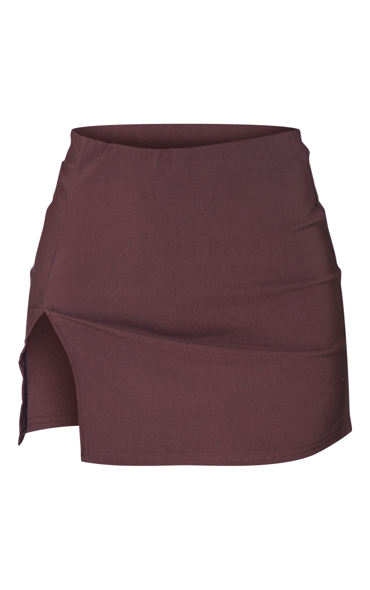 Dark Brown Stretch Woven Extreme Micro Mini Skirt | PrettyLittleThing USA