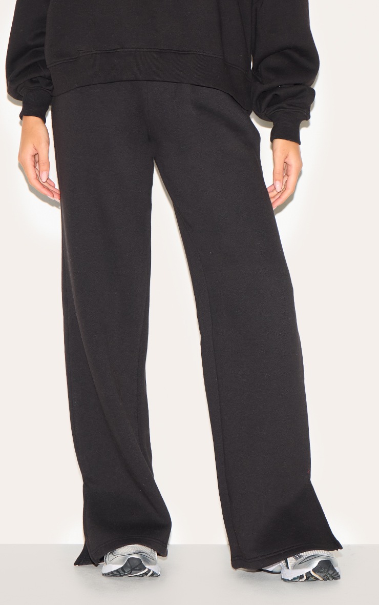 Black Flared Split Hem Sweatpants | Sweat | PrettyLittleThing USA