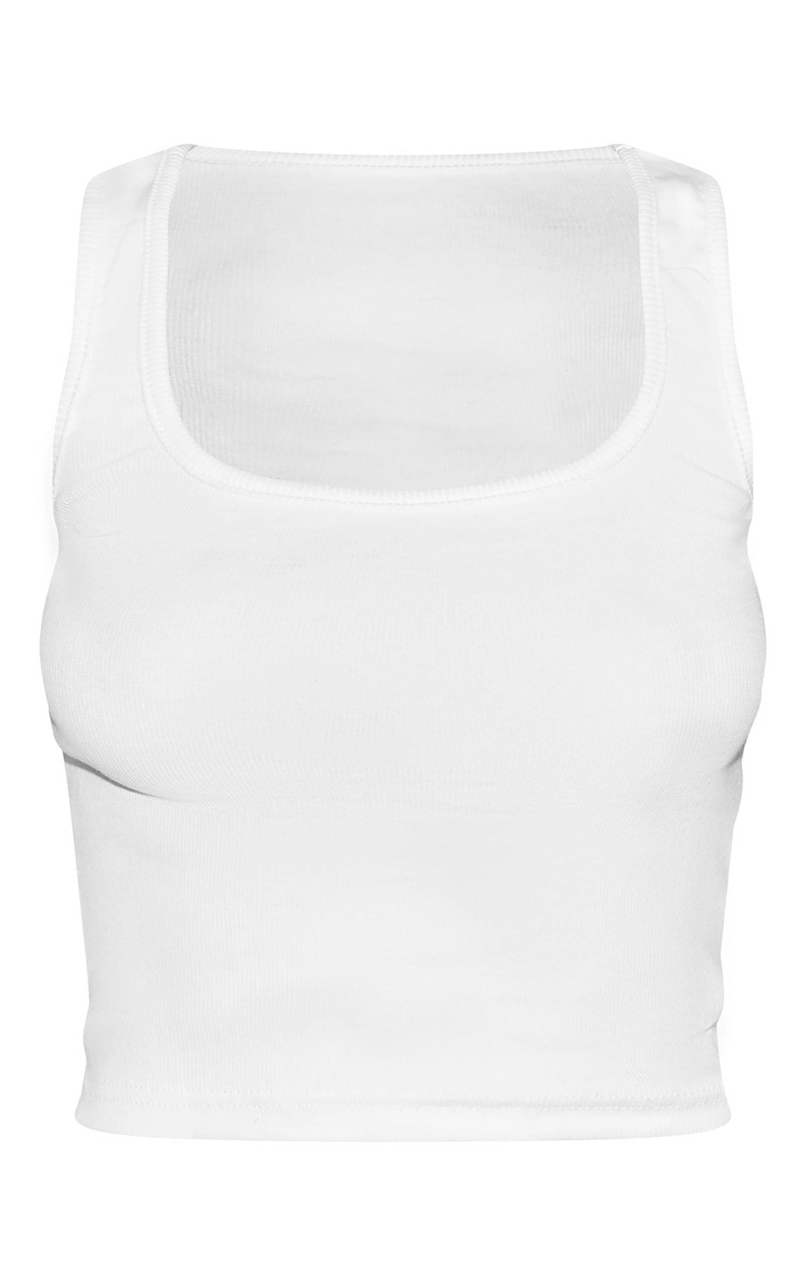 White Rib Scoop Neck Vest | Tops | PLT