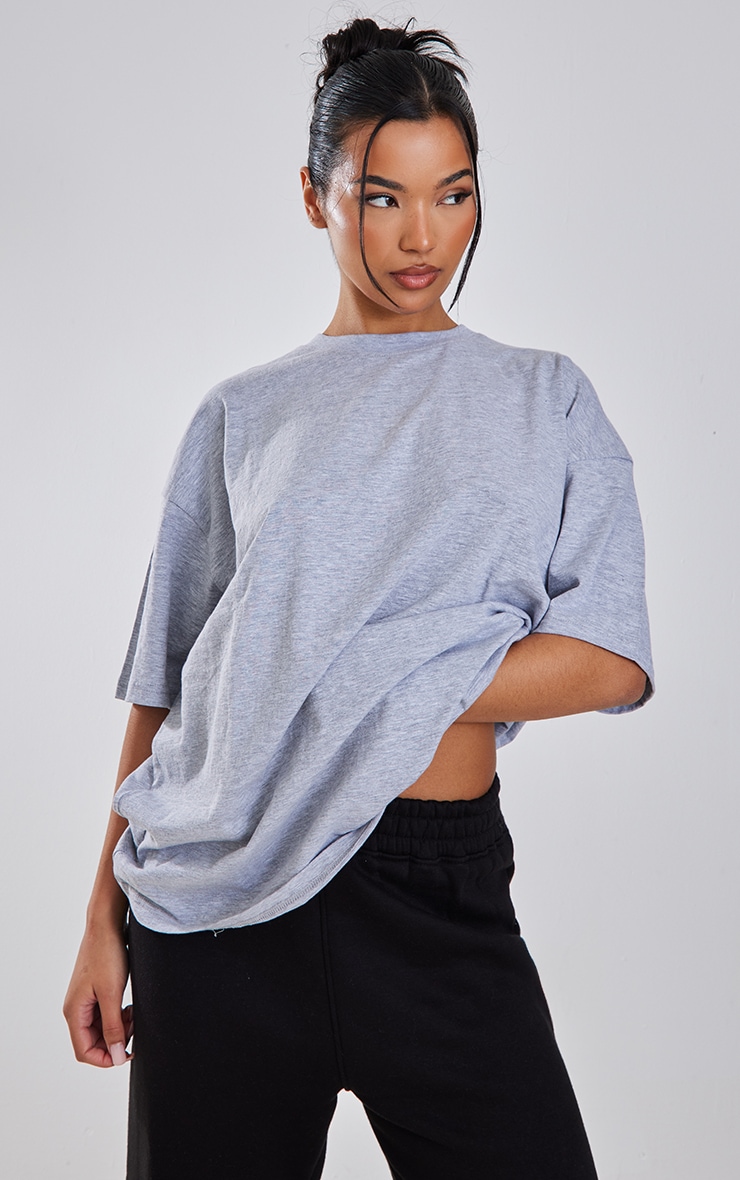 Ash Grey Cool Girl Club Puff Print T Shirt | PrettyLittleThing CA