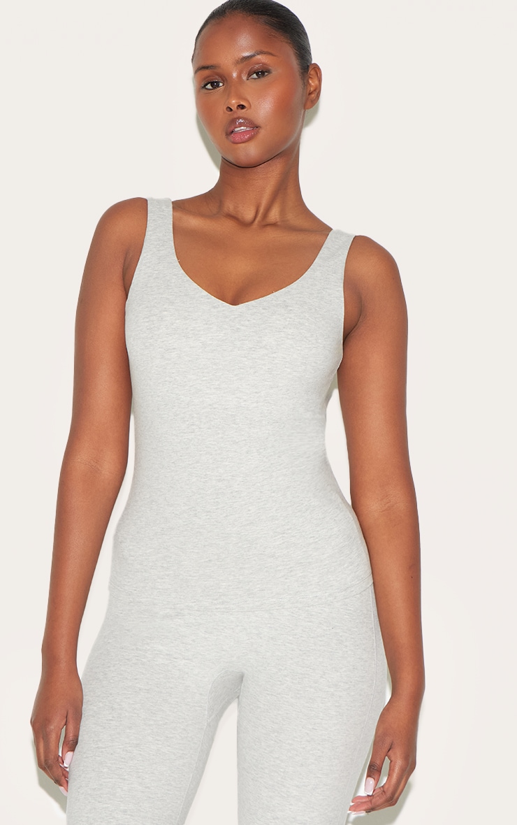 Ash Grey Ultimate Sculpt Padded Longline Bra | Athleisure | PLT