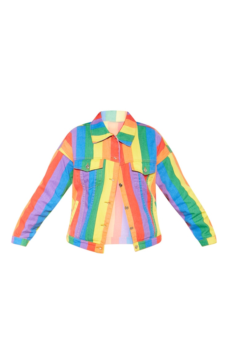 Plus Multi Stripe Denim Jacket | PrettyLittleThing AUS