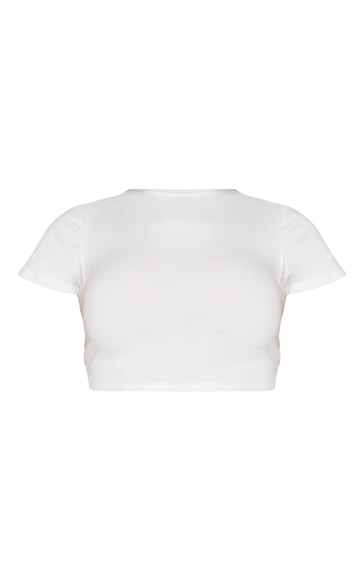 Cream Cotton Fitted Sleeveless Crop Tee | PrettyLittleThing