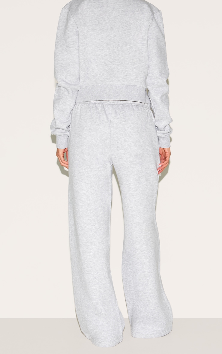 Ash Grey Split Hem Wide Leg Joggers | Athleisure | PLT