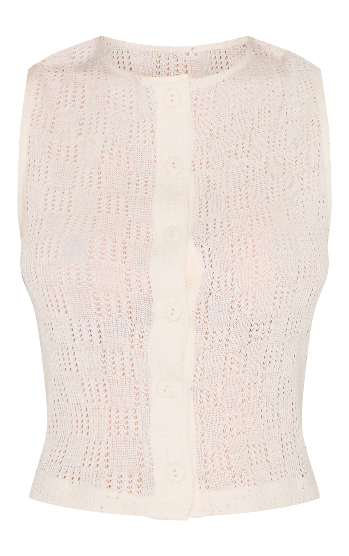 Cream Textured Button Up Vest | Co-ords | PrettyLittleThing USA