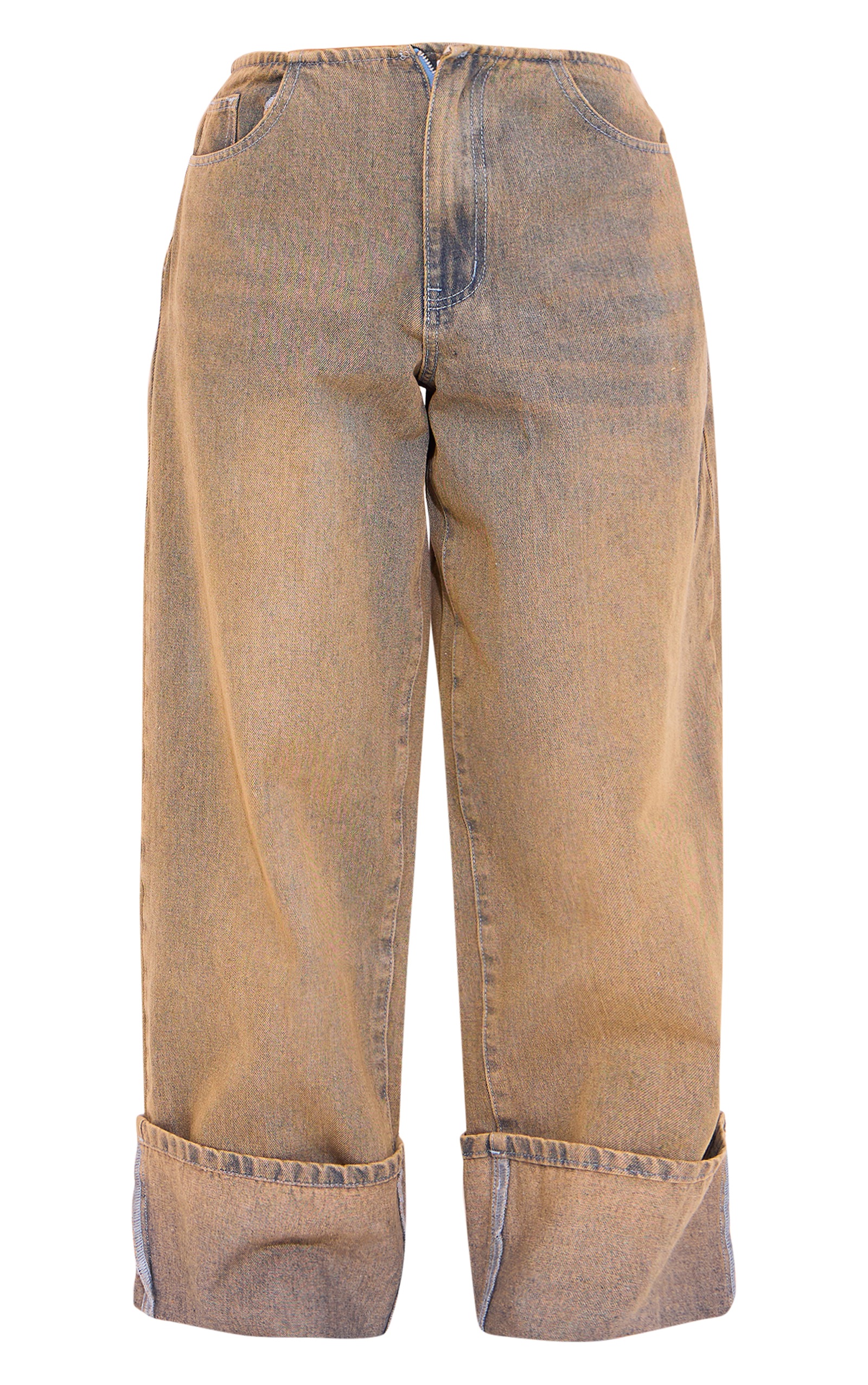 Petite Vintage Wash Denim Turn Up Low Rise Jeans | Petite | PLT