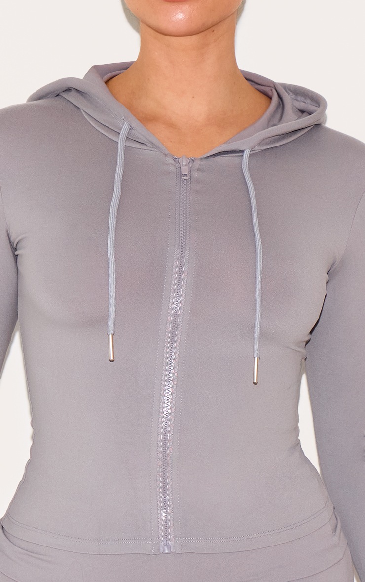 Shape Grey Sculpted Zip Through Hoodie | Shape | PrettyLittleThing USA