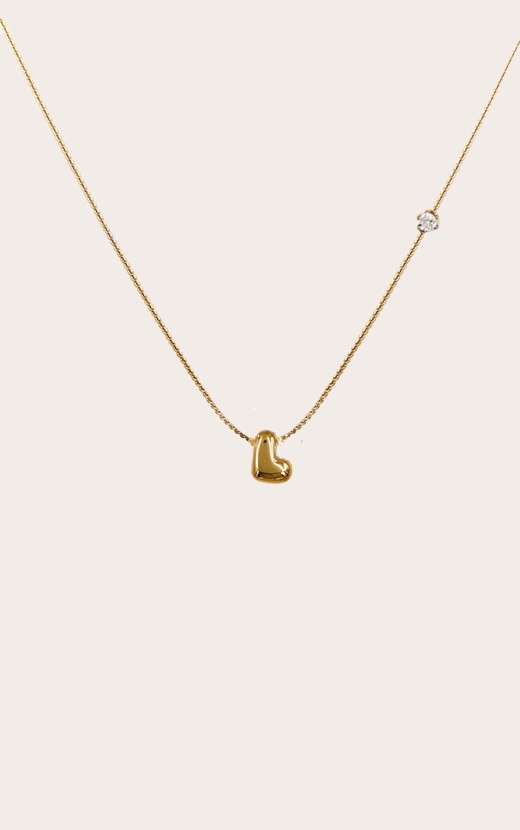 Gold Water Resistant Bubble Initial L Necklace | Accessories | PLT