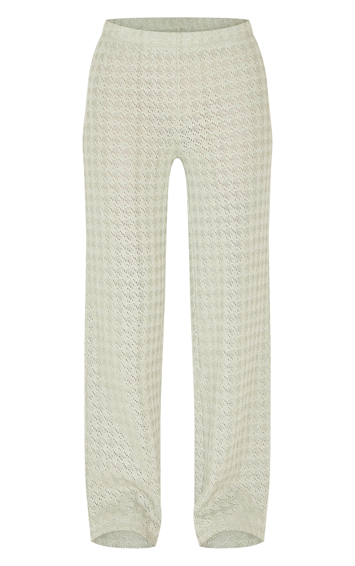 Sage Green Textured Straight Leg Trousers | Co-ords | PLT