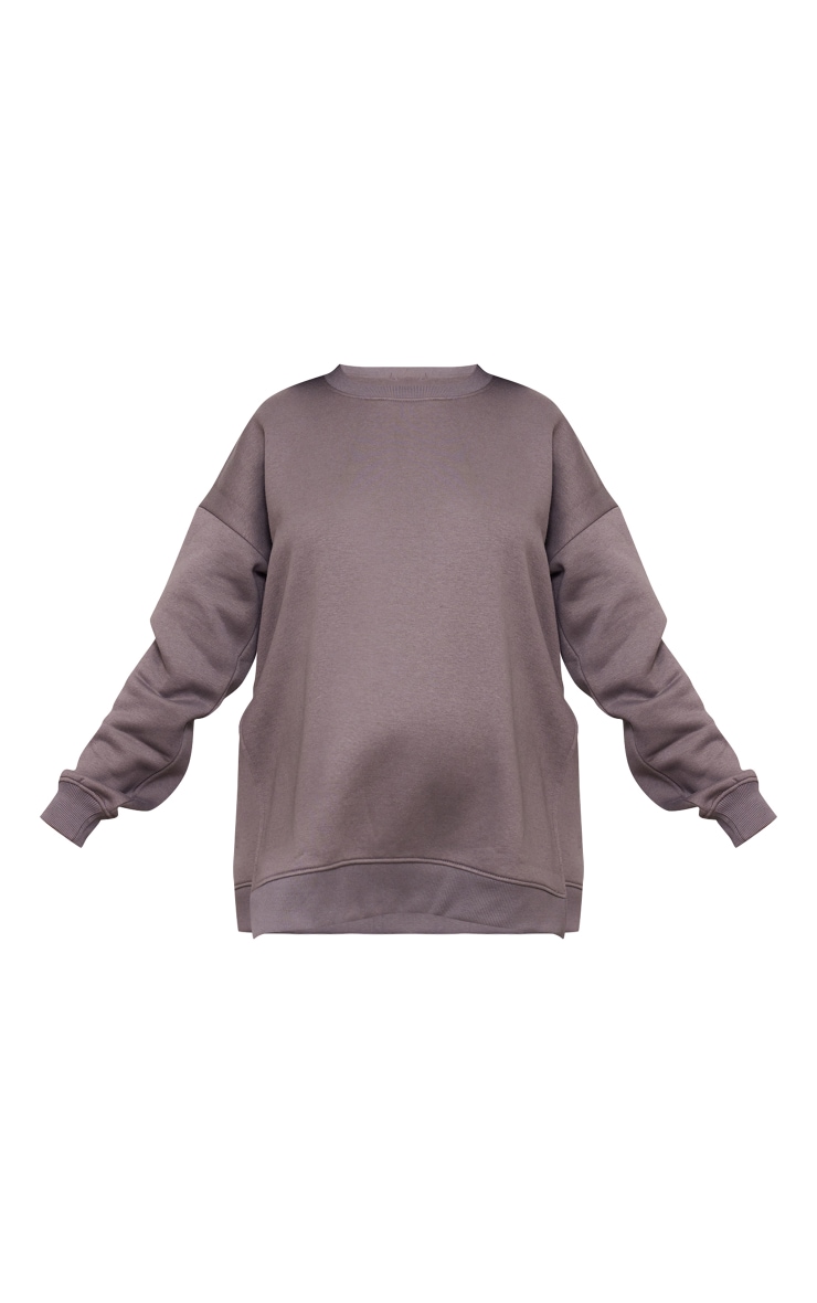 Maternity Charcoal Nursing Side Split Sweatshirt | PrettyLittleThing USA