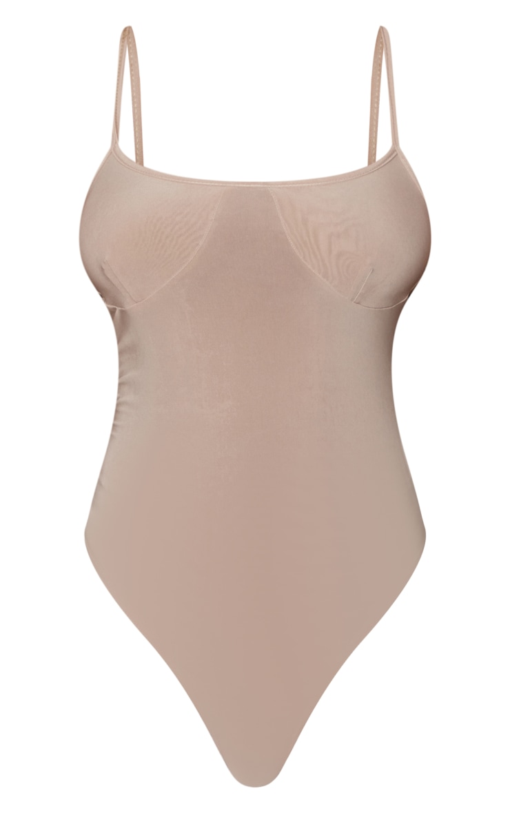 Stone Slinky Cami Bodysuit | Tops | PrettyLittleThing QA