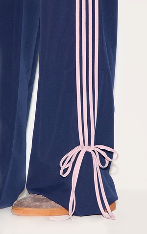 Navy Shell Bow Detail Track Pants | Bottoms | PLT USA